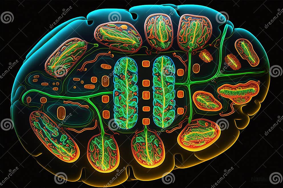Bacteria Viruses Mitochondria Electron Microscope Magnification Stock ...