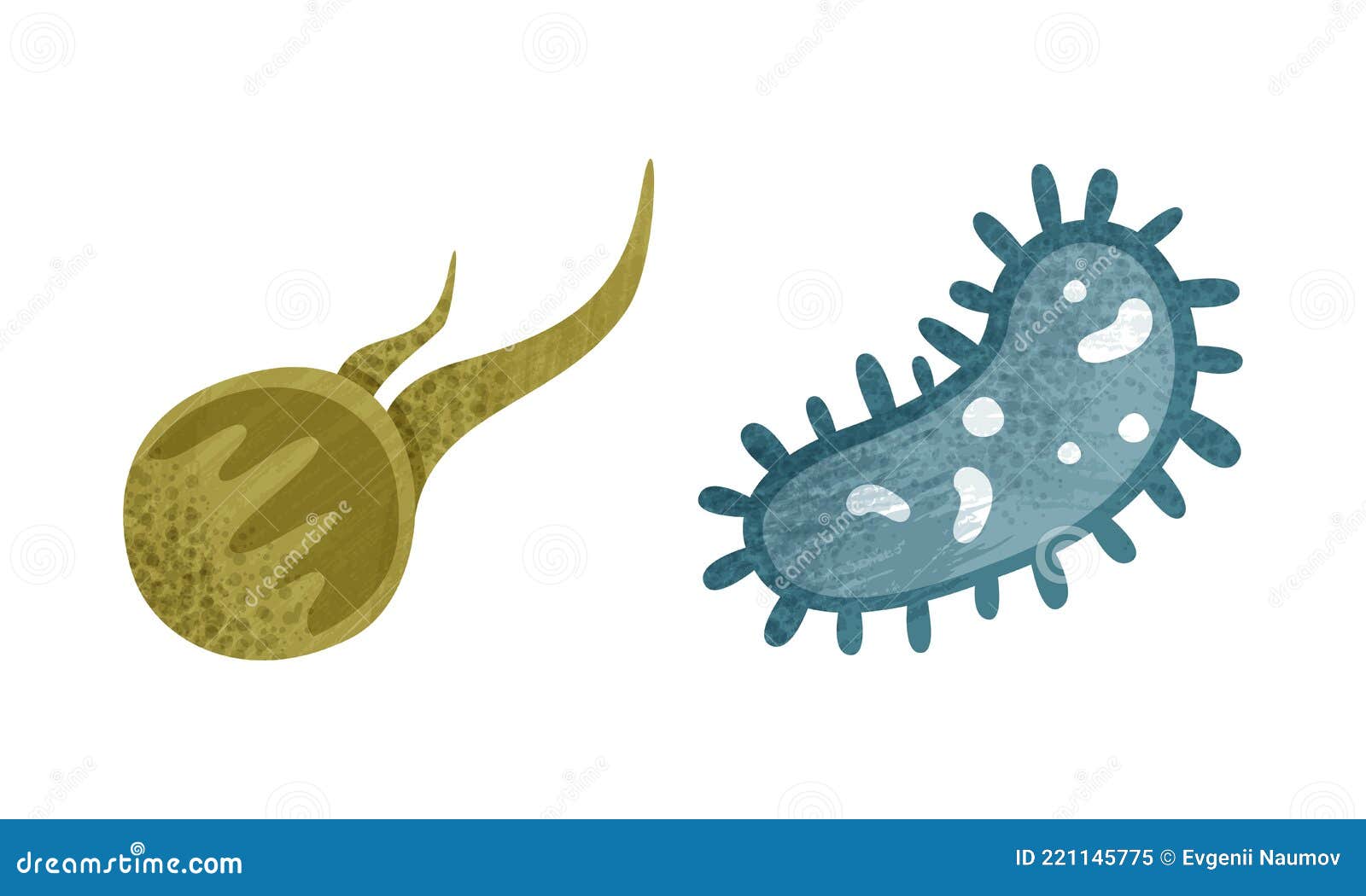 Bacteria and Viruses Set, Colorful Microorganisms Cartoon Vector ...