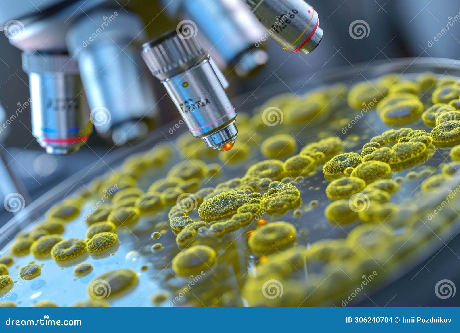 Bacteria and Viruses Under the Microscope Stock Photo - Image of ...
