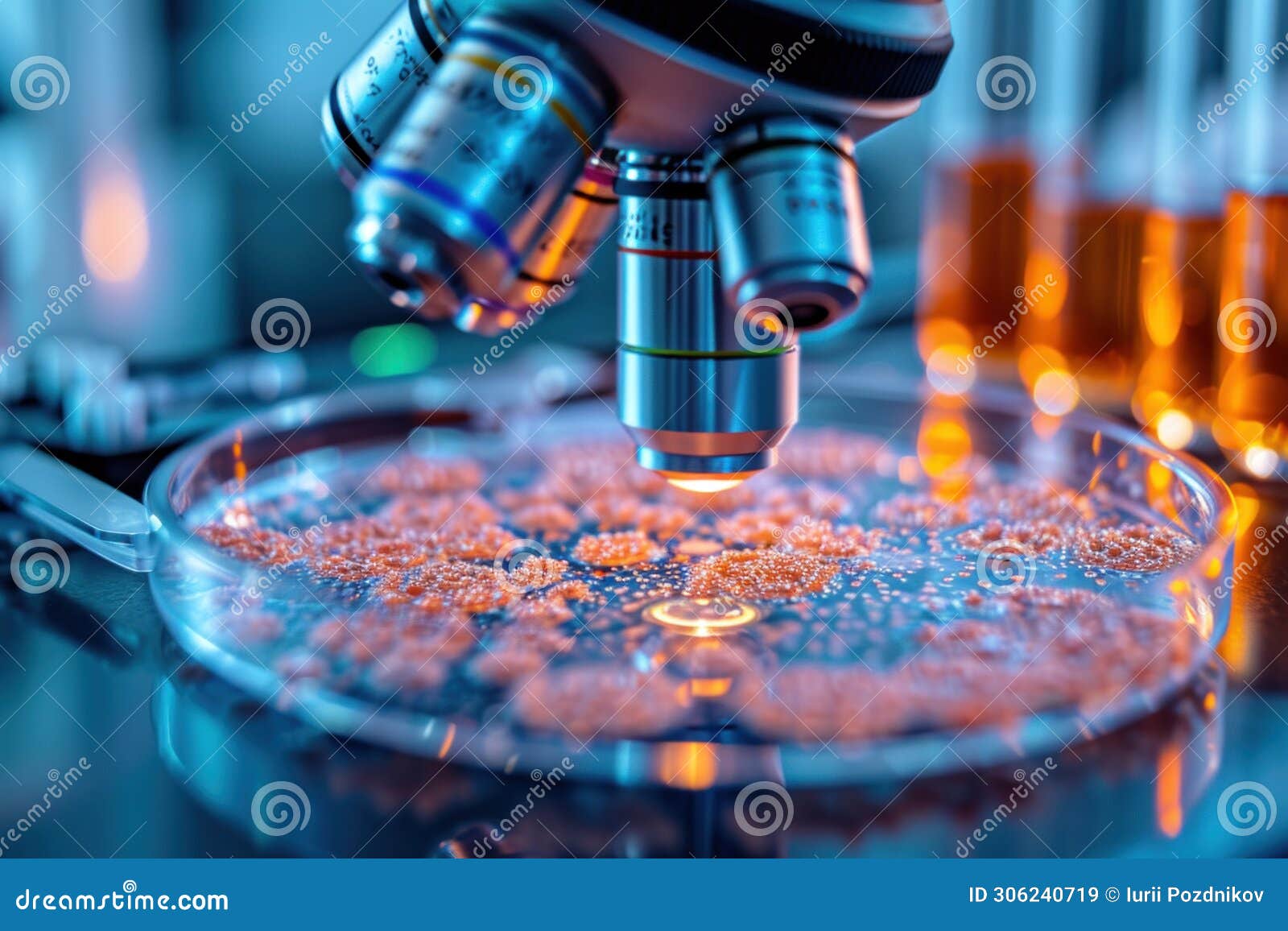 Bacteria and Viruses Under the Microscope Stock Image - Image of cells ...
