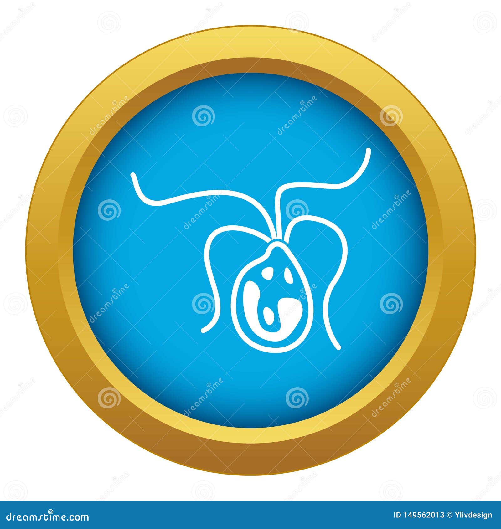 Bacterial Cell Icon Blue Vector Isolated Stock Vector - Illustration of ...