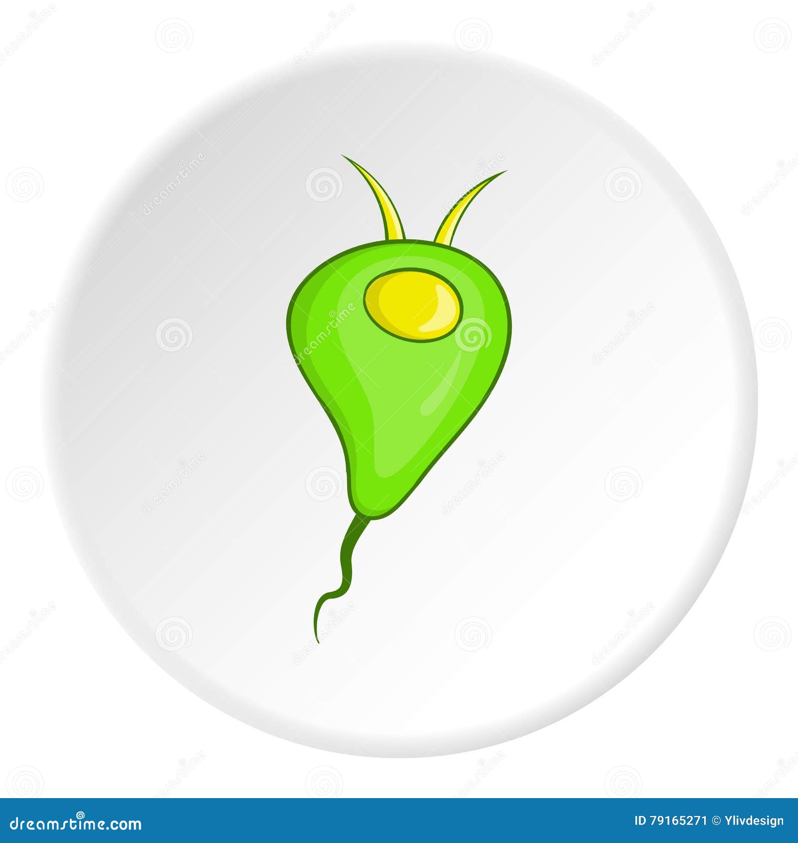 Bacterial Cell Icon, Cartoon Style Stock Vector - Illustration of ...