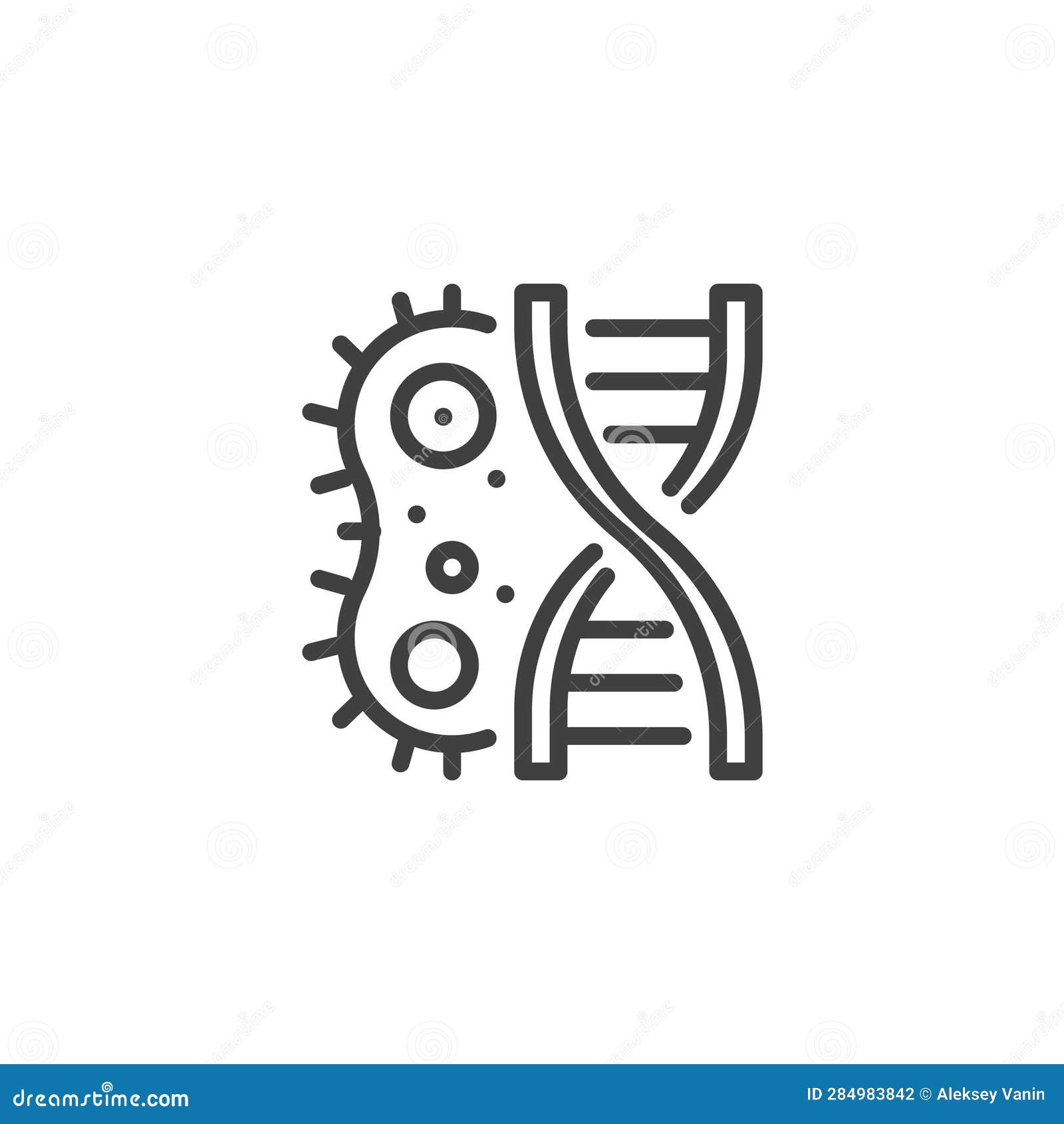 Bacterial DNA line icon stock vector. Illustration of pictogram - 284983842
