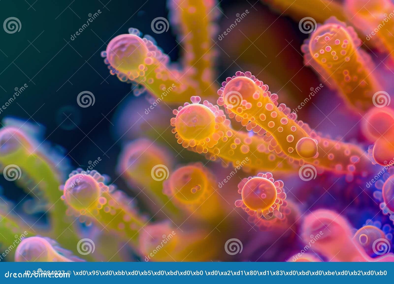 Bacterial Dynamics, Featuring Orange Bacillus with Blue Highlights in a ...