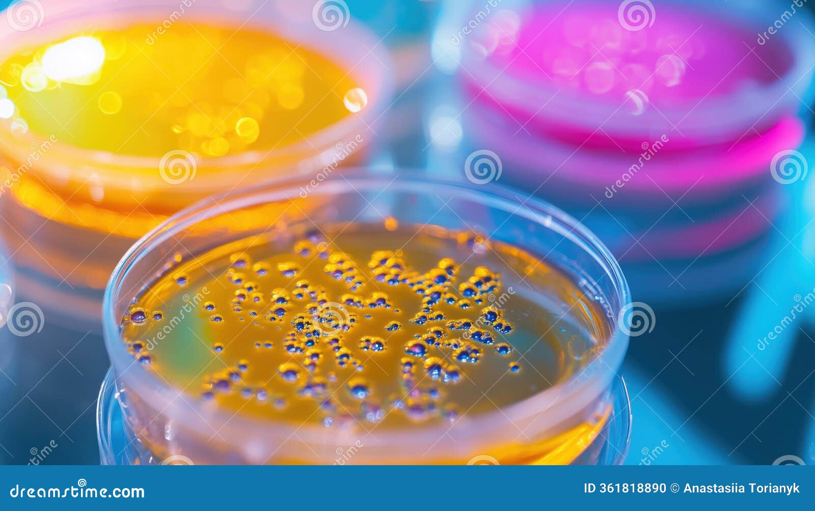 Bacterial Growth on an Agar Plate in a Laboratory Setting Stock Photo ...