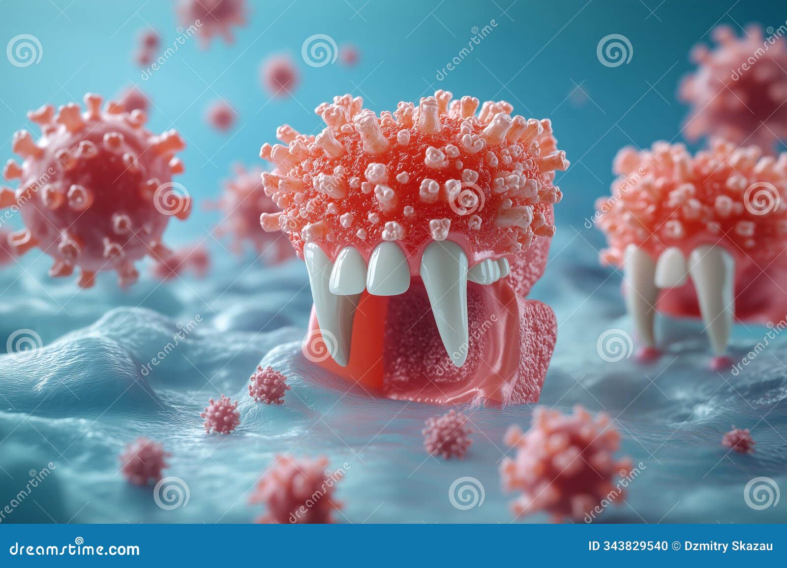Bacterial Infection in Teeth Amidst a Vibrant Backdrop of Microscopic ...