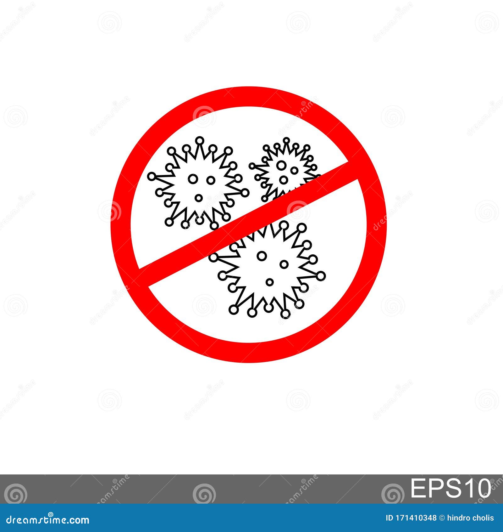 Bacterial, Microbial Icon with a Red Signpost Stock Vector ...
