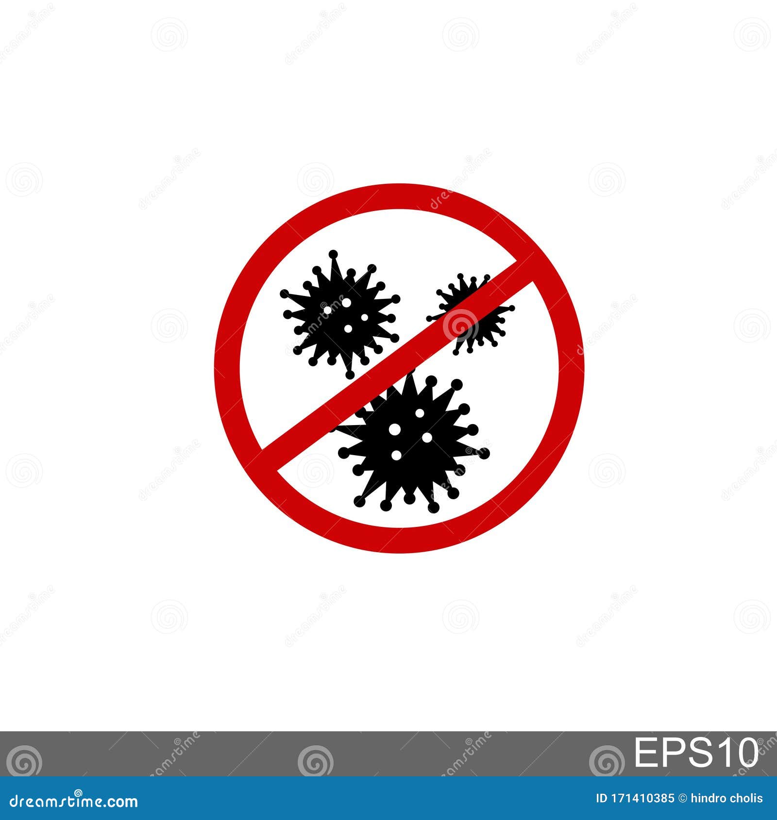 Bacterial, Microbial Icon with a Red Signpost Stock Vector ...