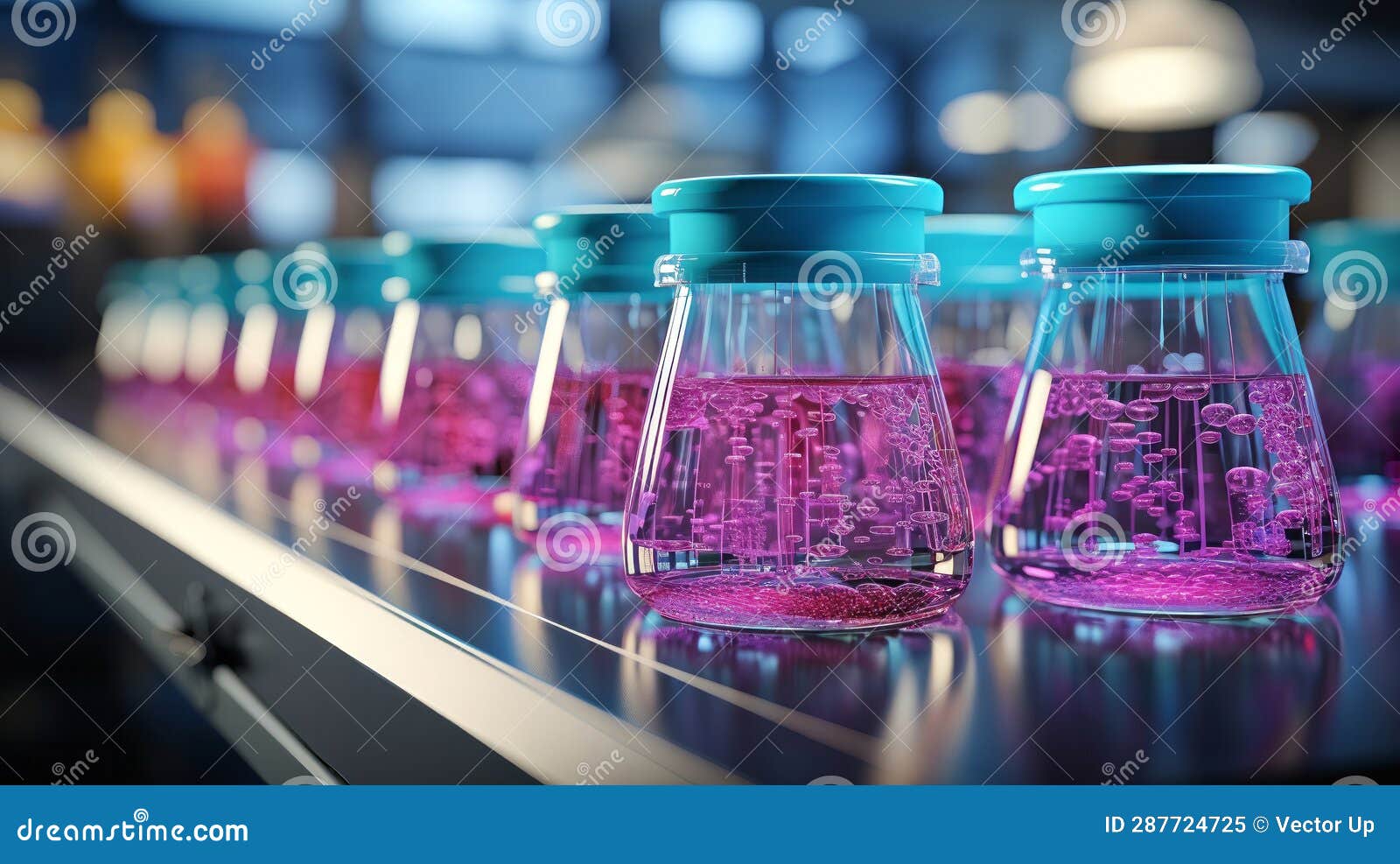Bacterial Sample in a Laboratory. Generative AI. Stock Illustration ...