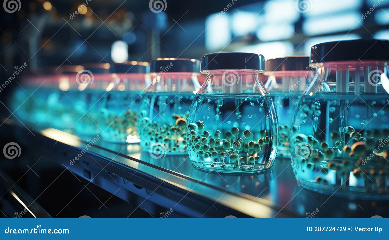 Bacterial Sample in a Laboratory. Generative AI. Stock Illustration ...