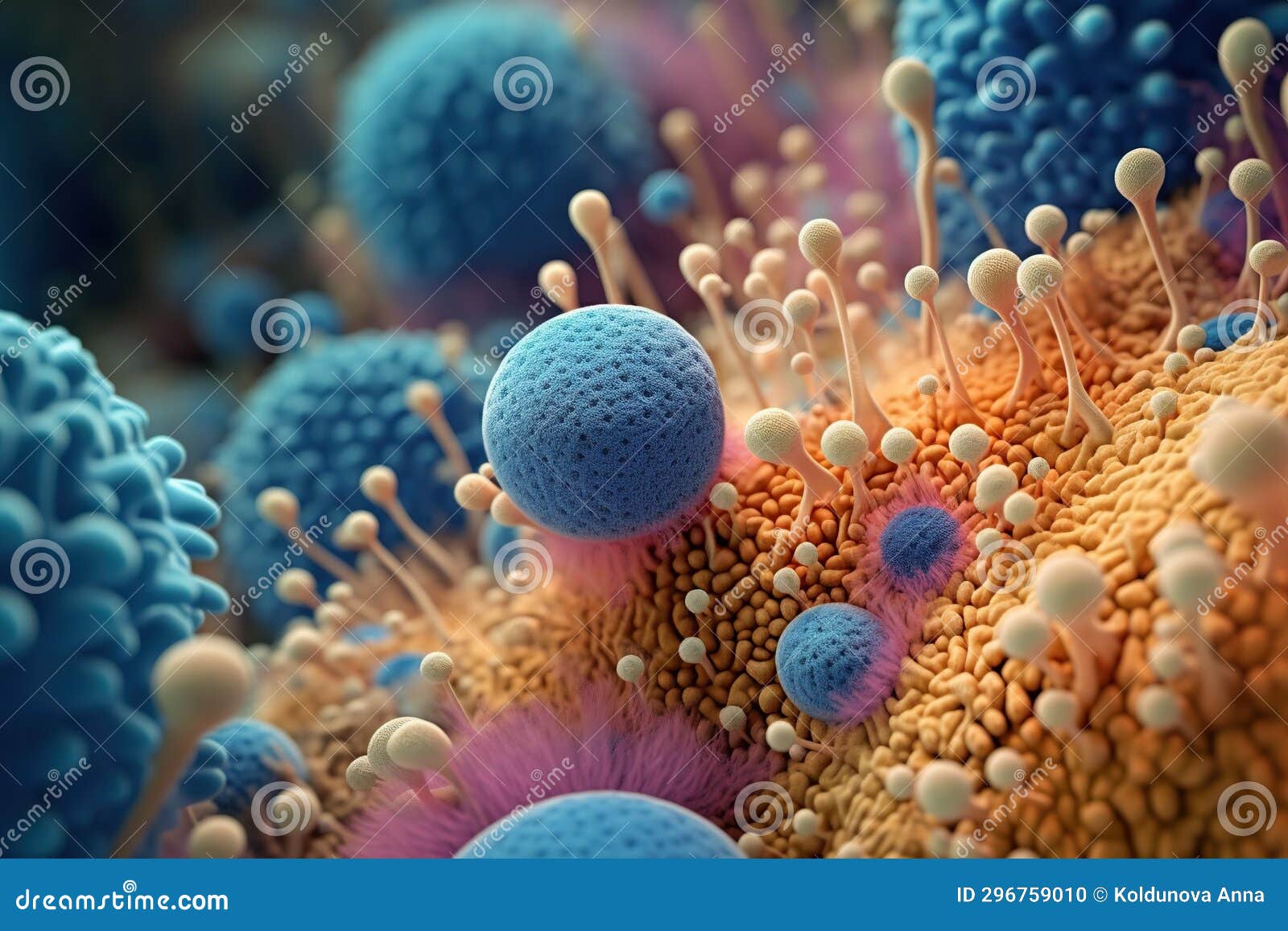 Bacterias and Cells Macro View Stock Illustration - Illustration of ...