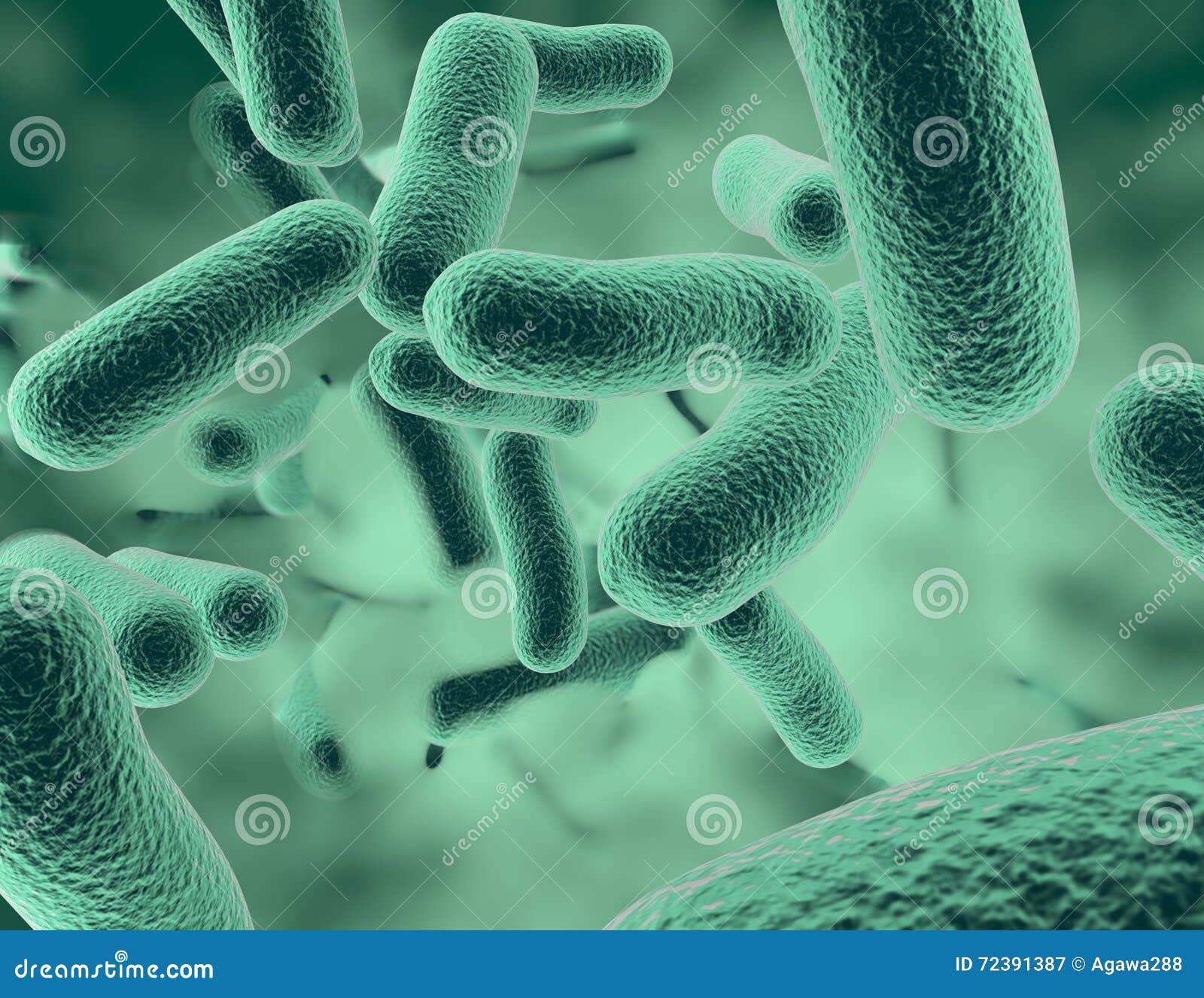 Bacterias 3D Rendering Medical Scientific Background Illustration ...