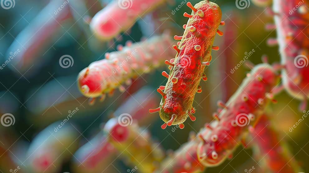 Bacterias Del Virus Del Coco Bajo Un Microscopio Stock de ilustración ...
