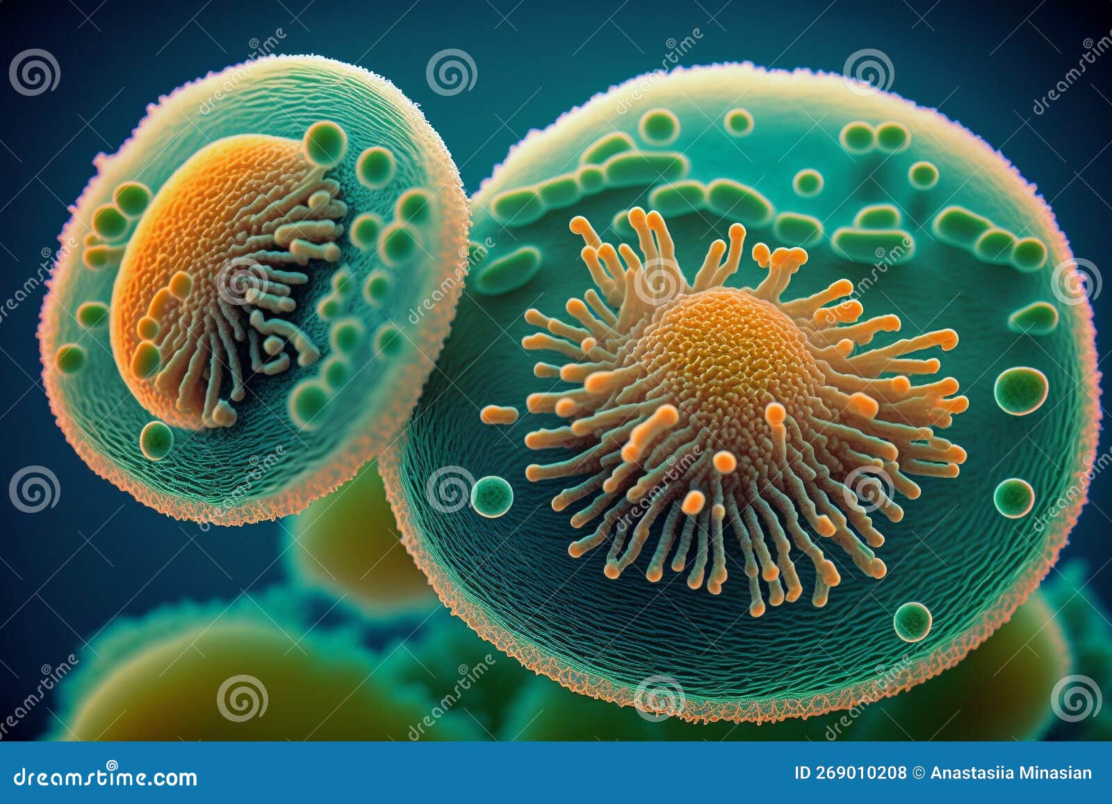 Bacterias Under Microscope. High Magnification Illustration Stock ... Bacterias Under Microscope. High Magnification Illustration Stock ...