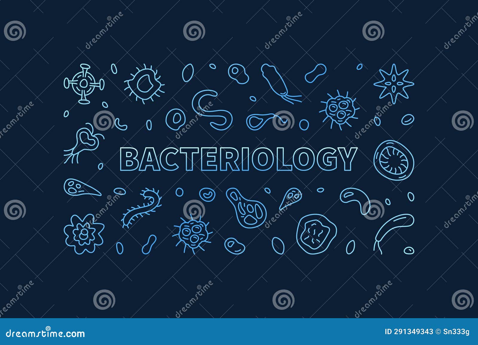 Bacteriology Vector Science Concept Vertical Line Banner Or ...