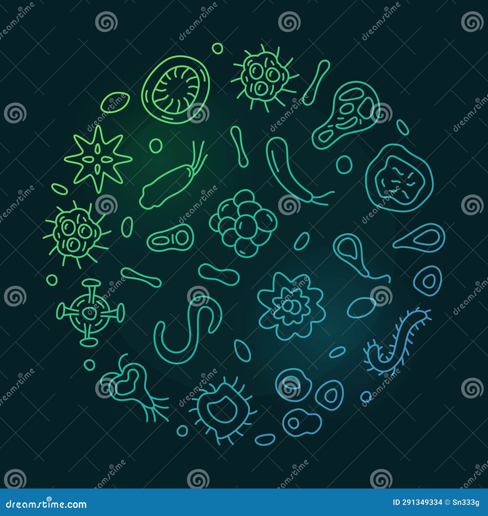 Bacteriology Vector Science Concept Vertical Line Banner Or ...