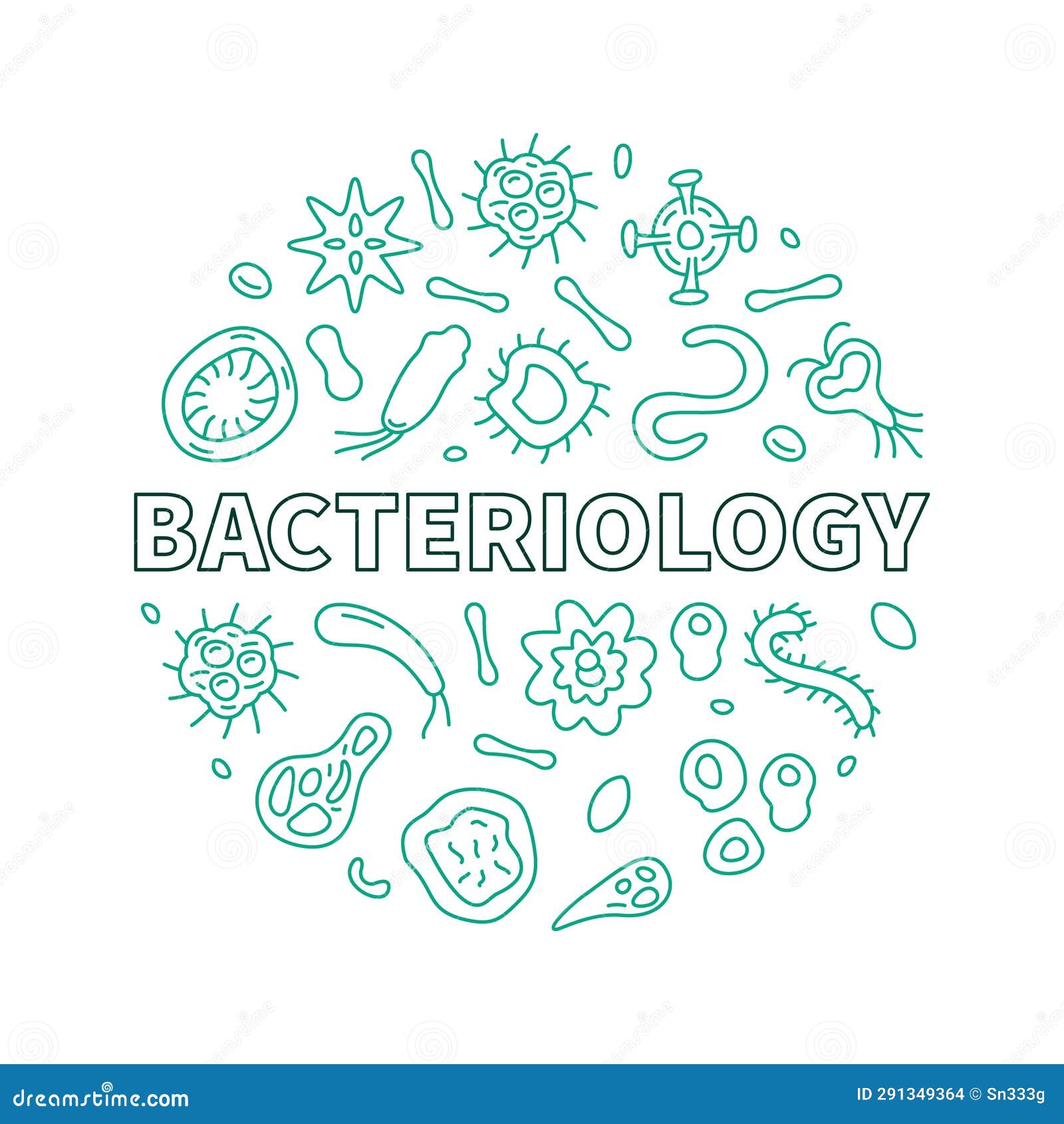Bacteriology Vector Microbiology Science Concept Outline Horizontal ...