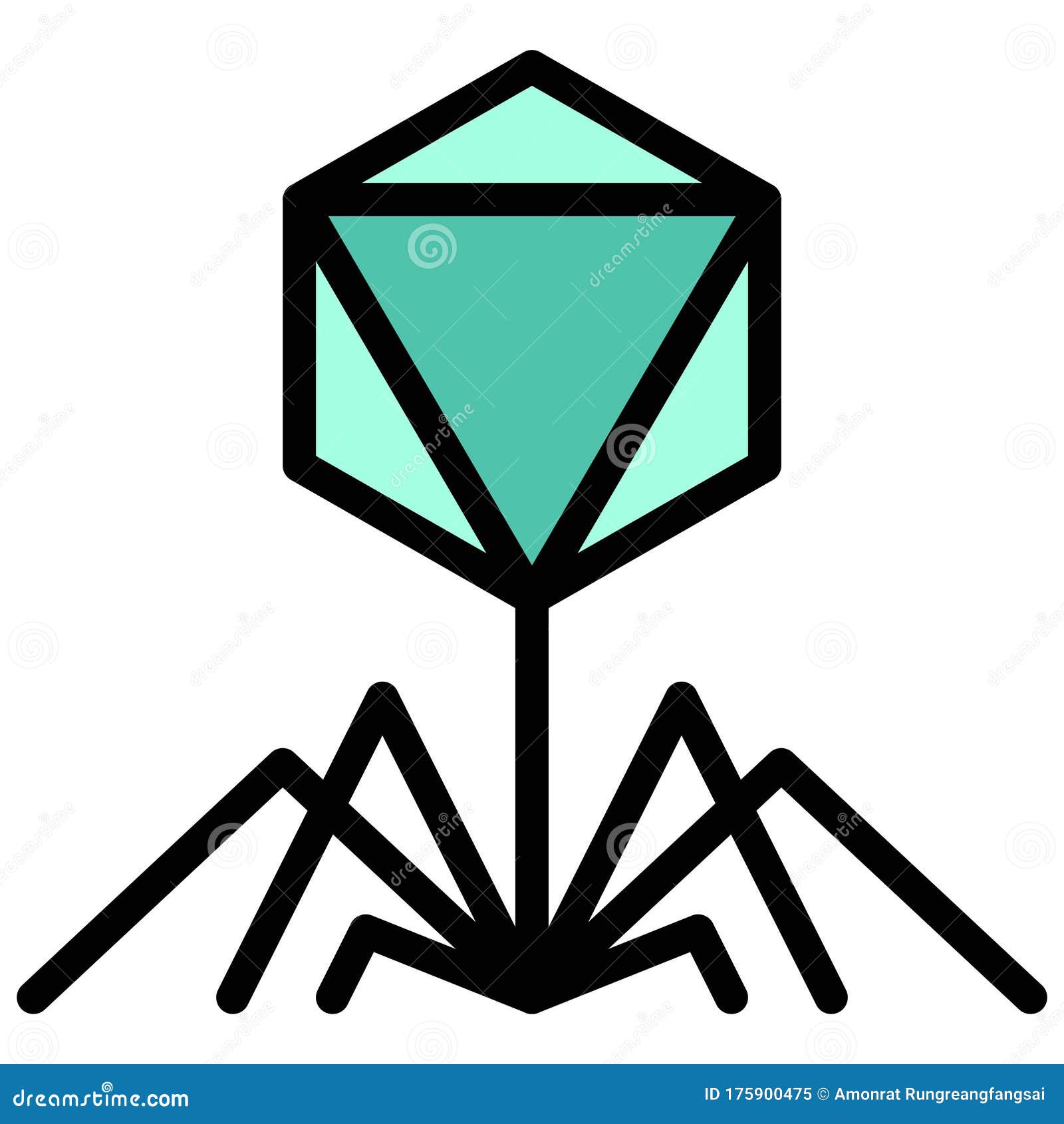 Bacteriophage Virus Vector Illustration, Filled Style Icon Stock Vector ...
