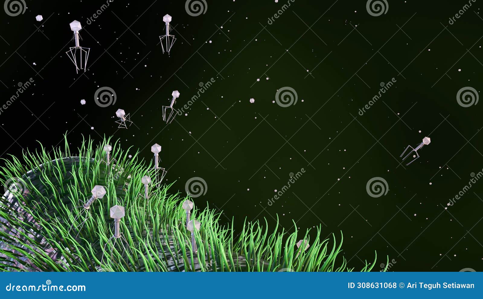 Bacteriophages that Infect and Destroy Bacteria. Stock Illustration ...