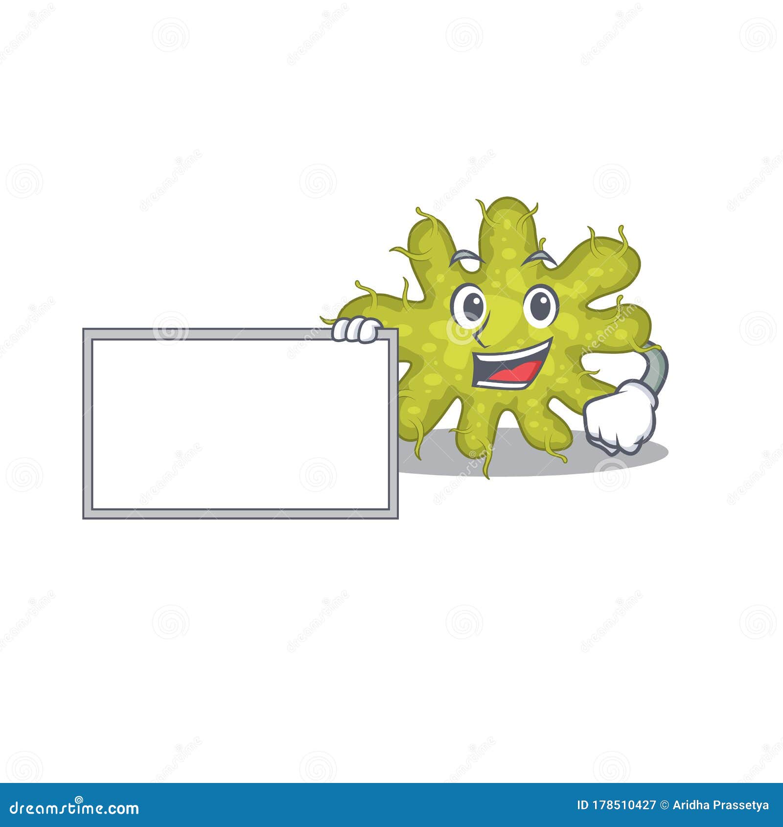 Bacterium Cartoon Character Design Style with Board Stock Vector ...