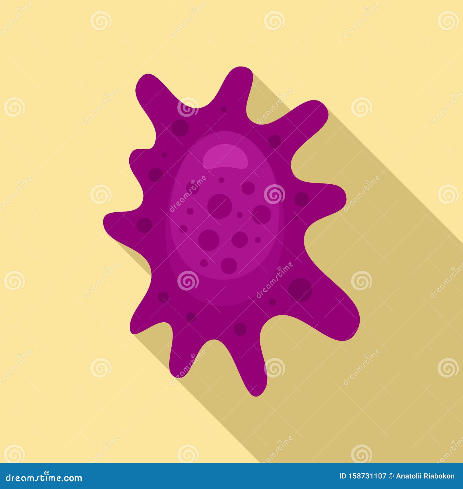 Bacterium icon, flat style stock vector. Illustration of icon - 158731107