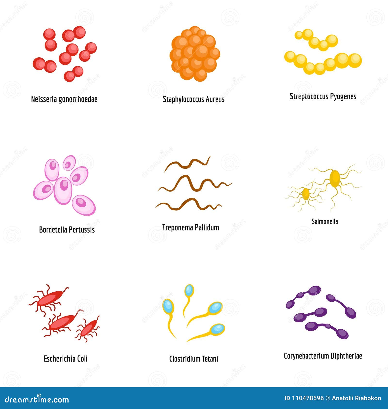 Bacterium Icons Set, Flat Style Stock Vector - Illustration of farm ... Bacterium Icons Set, Flat Style Stock Vector - Illustration of farm ...
