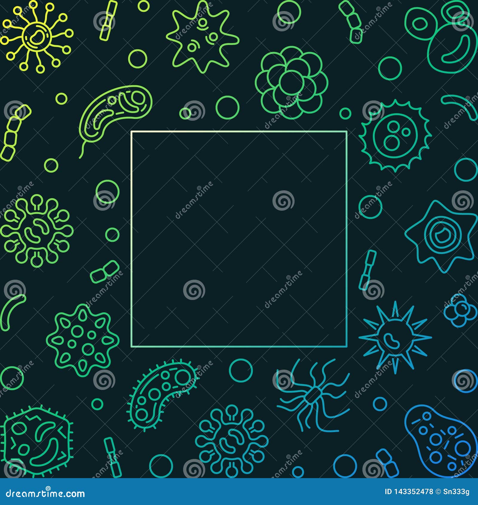 Bacterium Microbiology Creative Frame. Vector Illustration Stock Vector ...