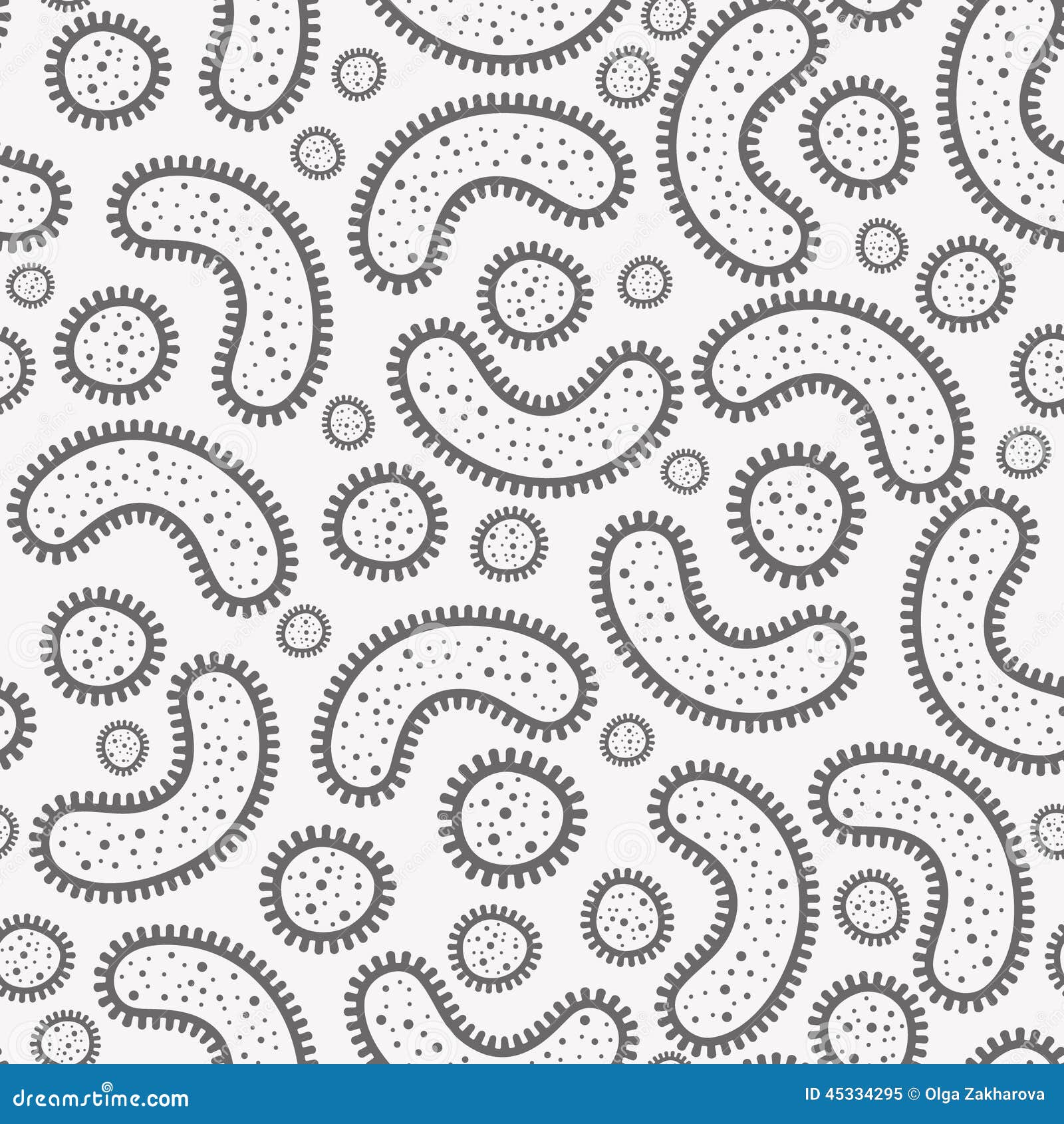 Bacterium Seamless Pattern stock vector. Illustration of experiment ...