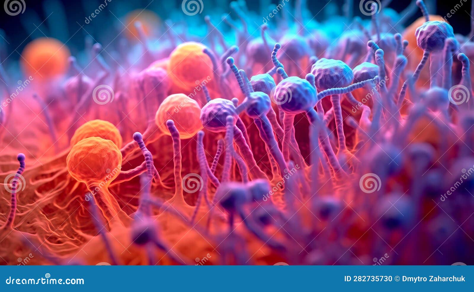 Bacterium Under a Microscope, Showing Its Details and Structure. Stock ...