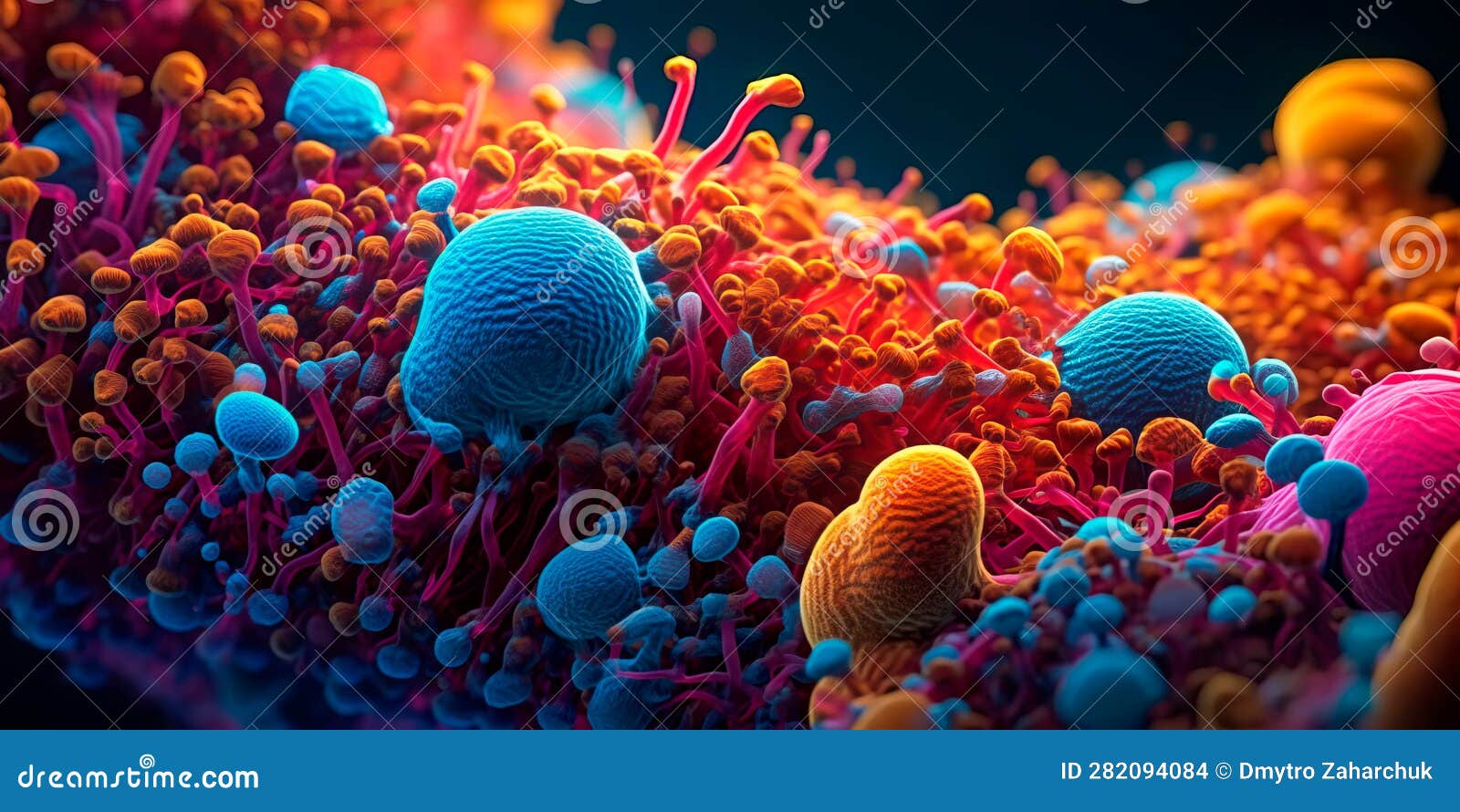 Bacterium Under a Microscope, Showing Its Details and Structure. Stock ...