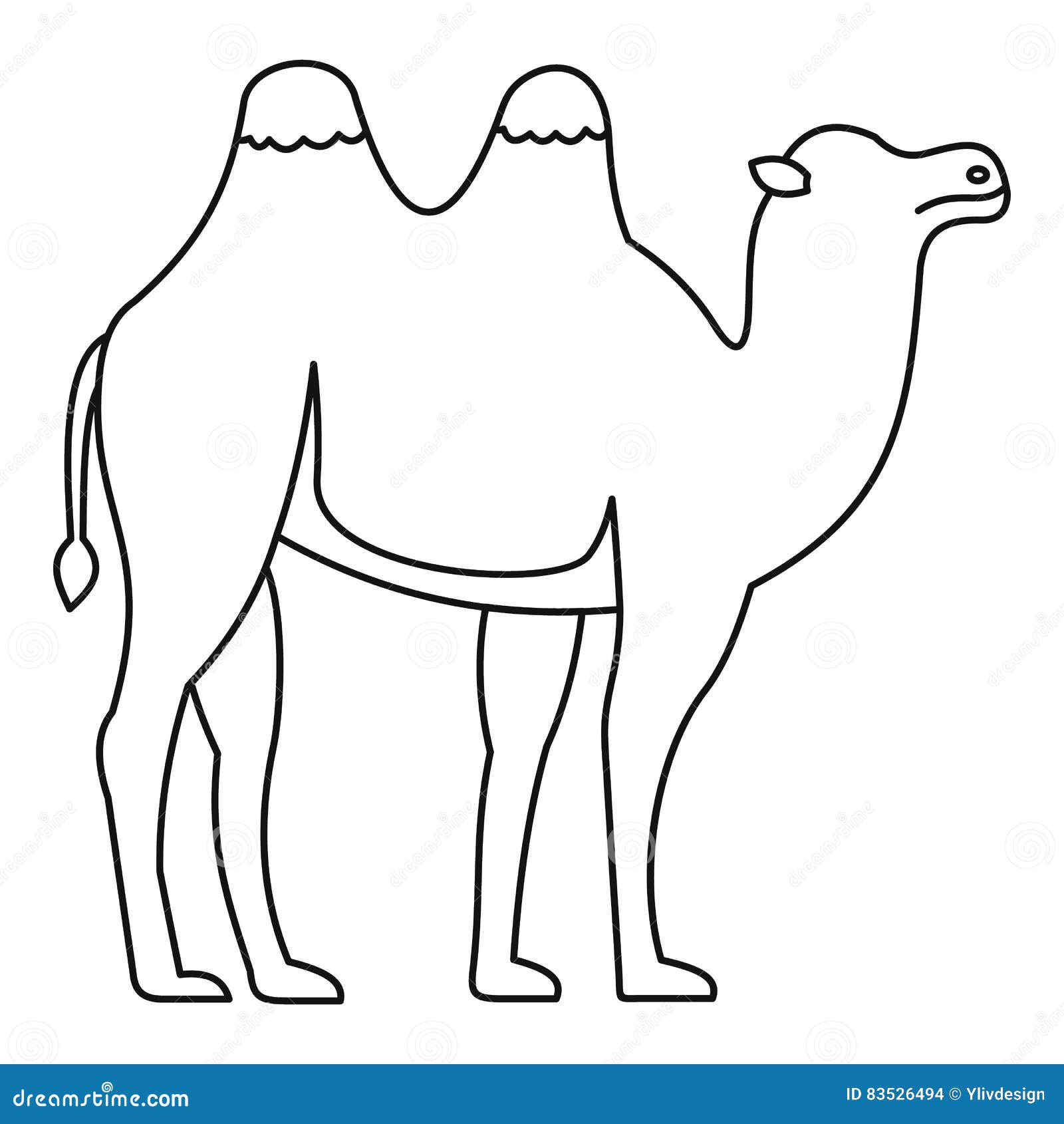Camel Outline Vector Icon, Isolated On Transparent Background, Concept ...