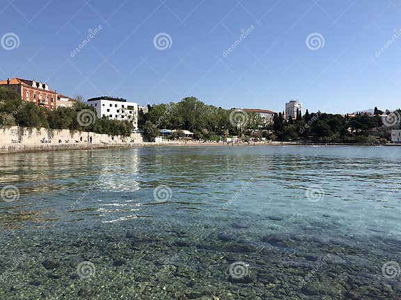 Bacvice beach in Split stock image. Image of leisure - 186196583