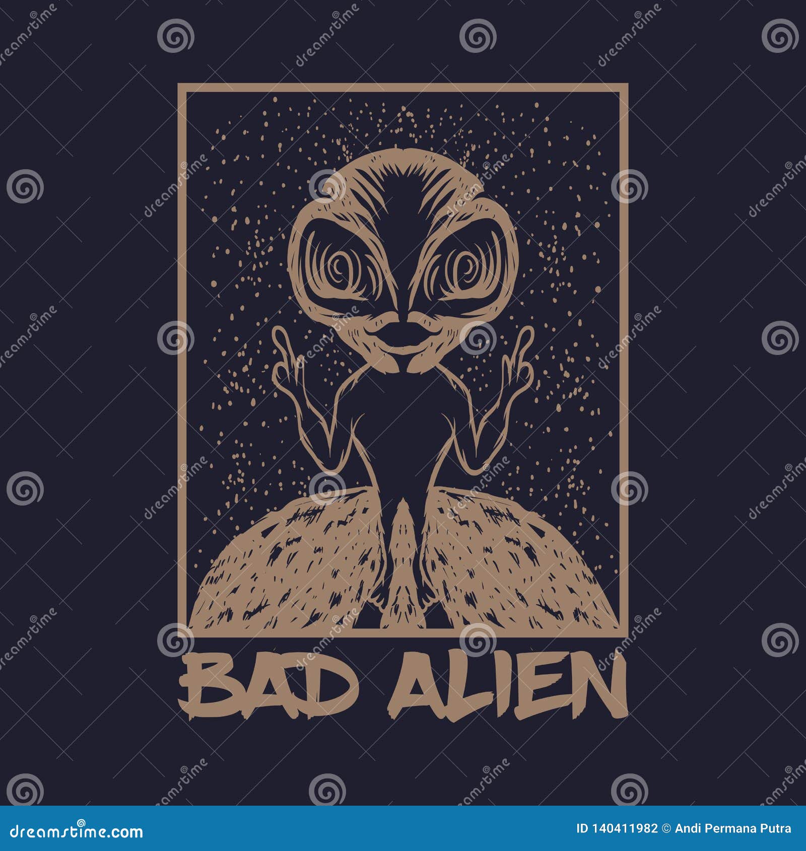 Bad Alien Vector Illustration Design Stock Vector - Illustration of ...