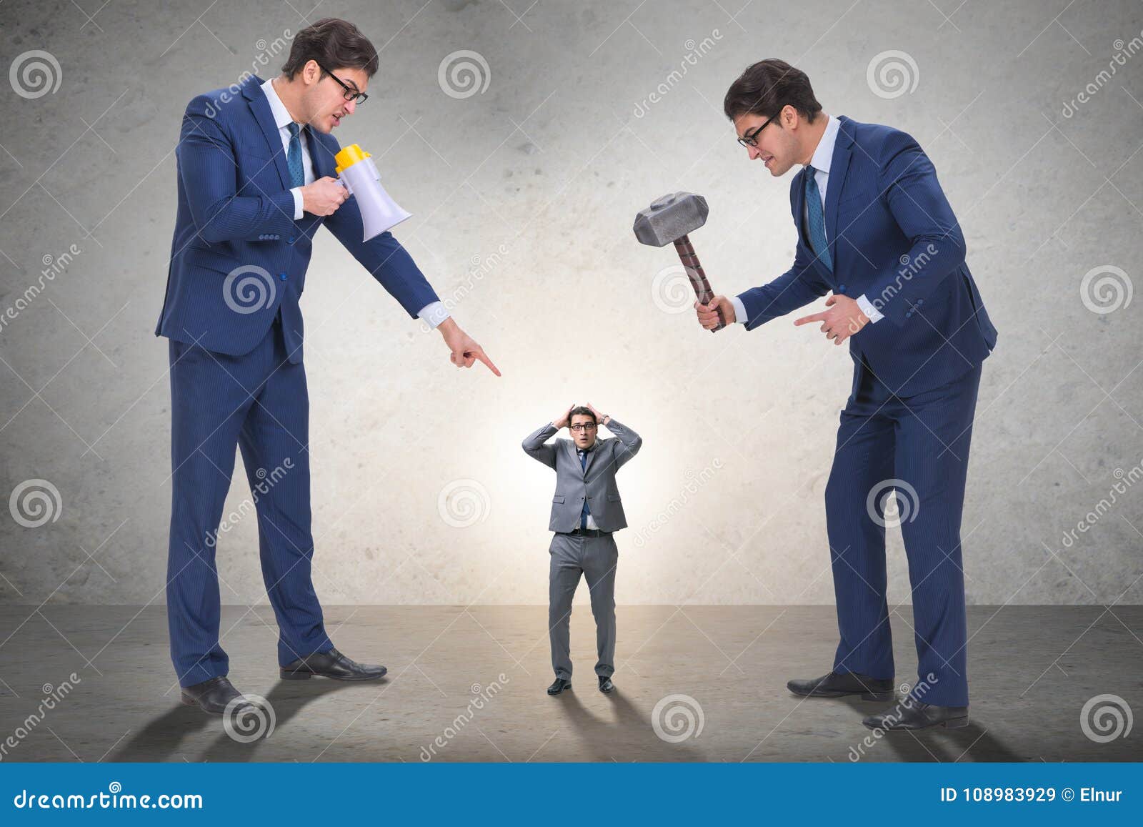 The Bad Angry Boss Harassing Employee in Business Concept Stock Image ...