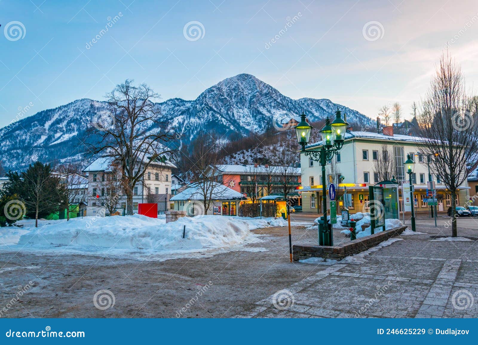 BAD AUSSEE, AUSTRIA, FEBRUARY 11, 2017: View of the Main Square of Bad ...