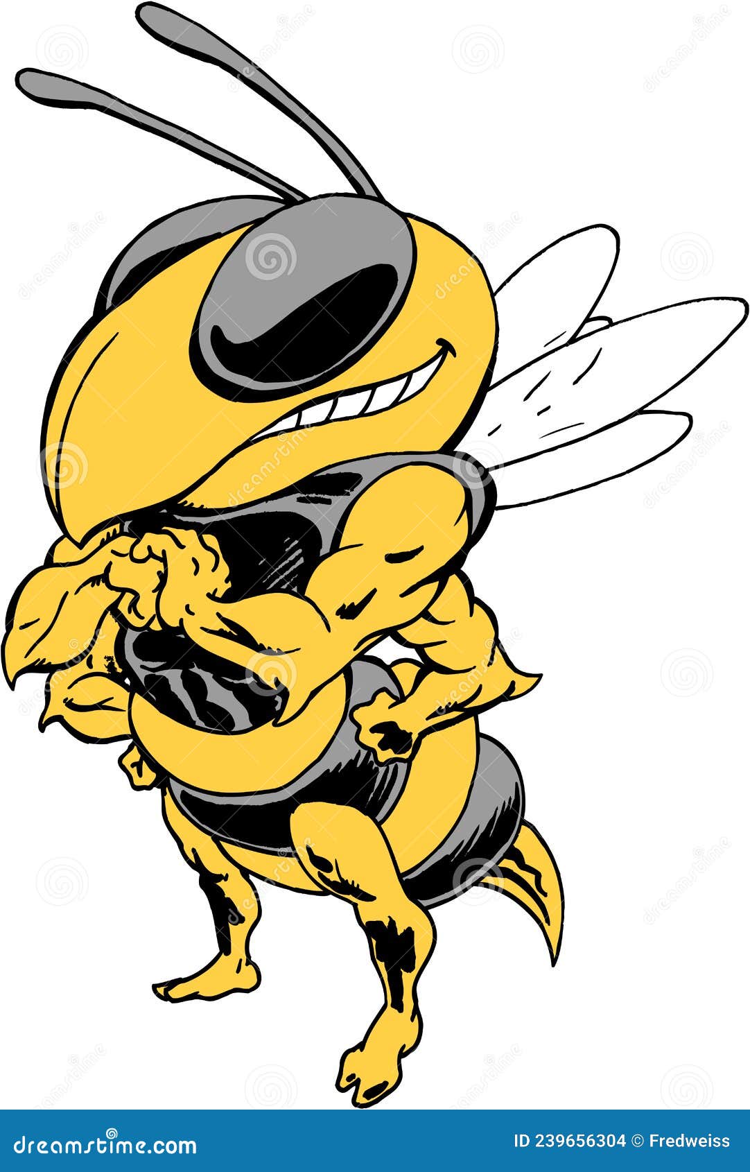 Bad Bee Mascot Vector Illustration Stock Vector - Illustration of ...