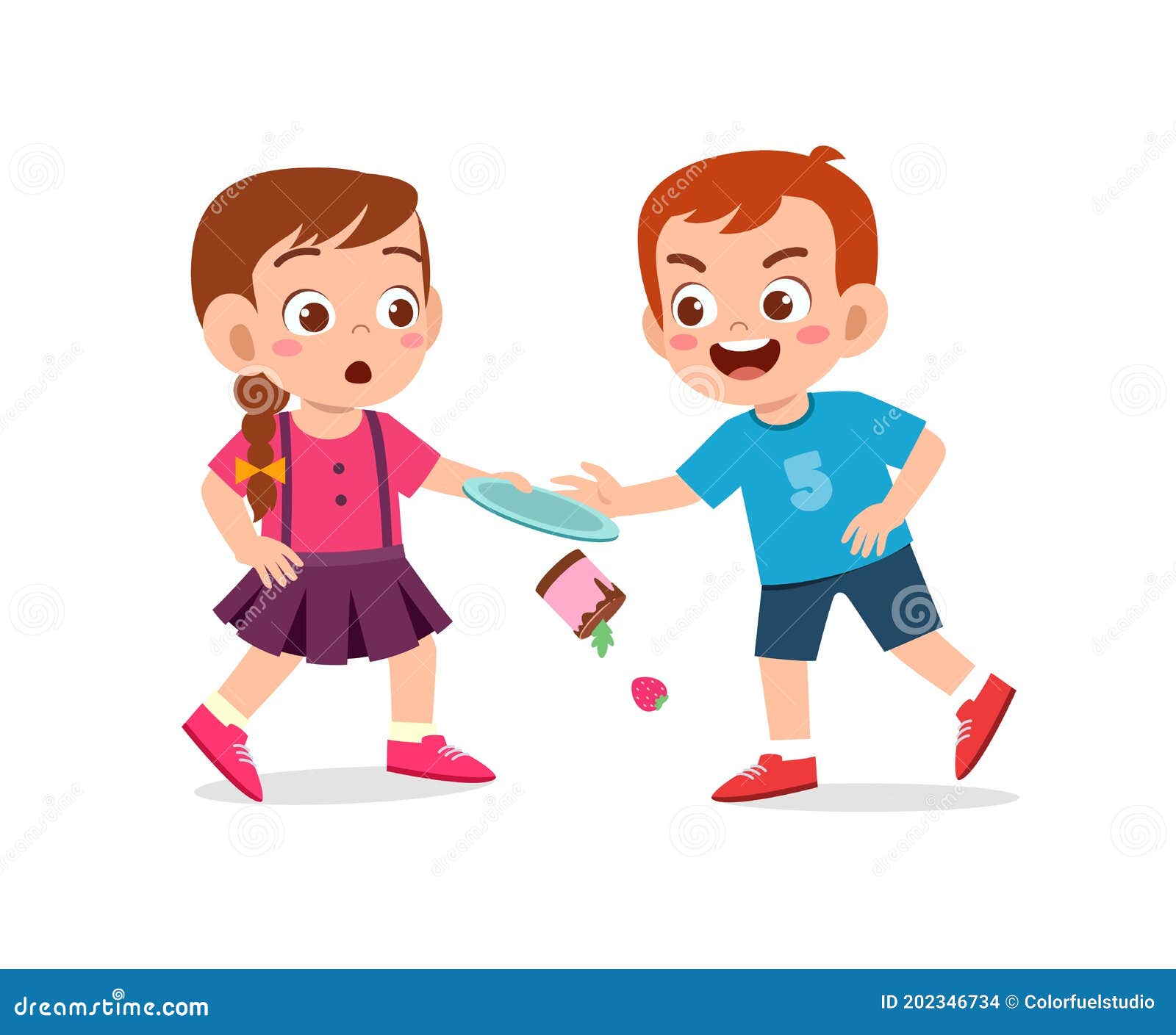 Bad Behavior Kid Bully Friend at School Stock Vector - Illustration of ...