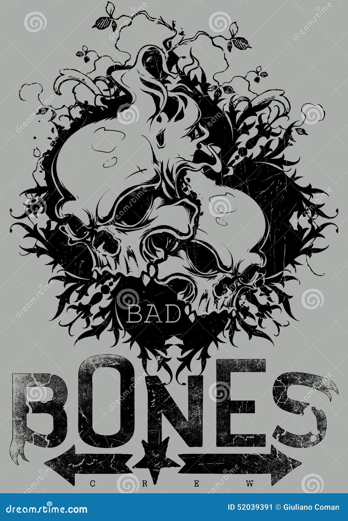 Bad bones crew stock vector. Illustration of fear, bone - 52039391