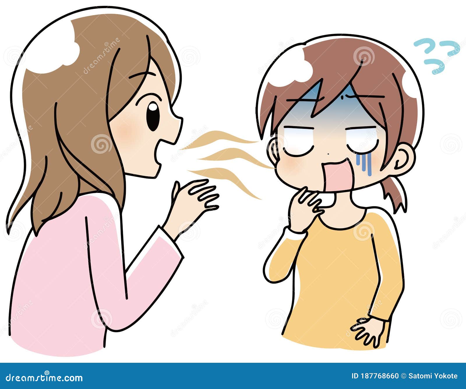 Bad breath woman stock vector. Illustration of cute - 187768660