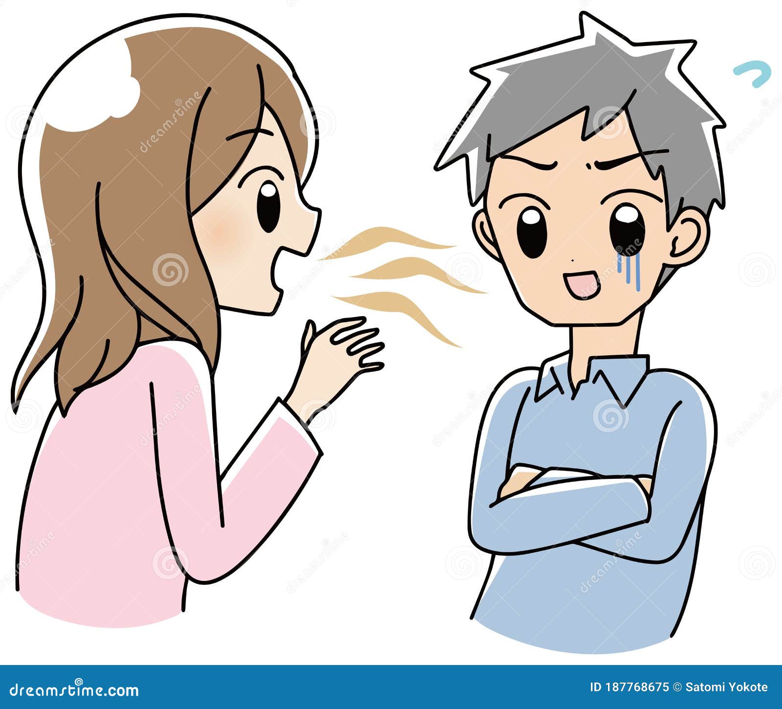 Bad breath woman stock vector. Illustration of oral - 187768675