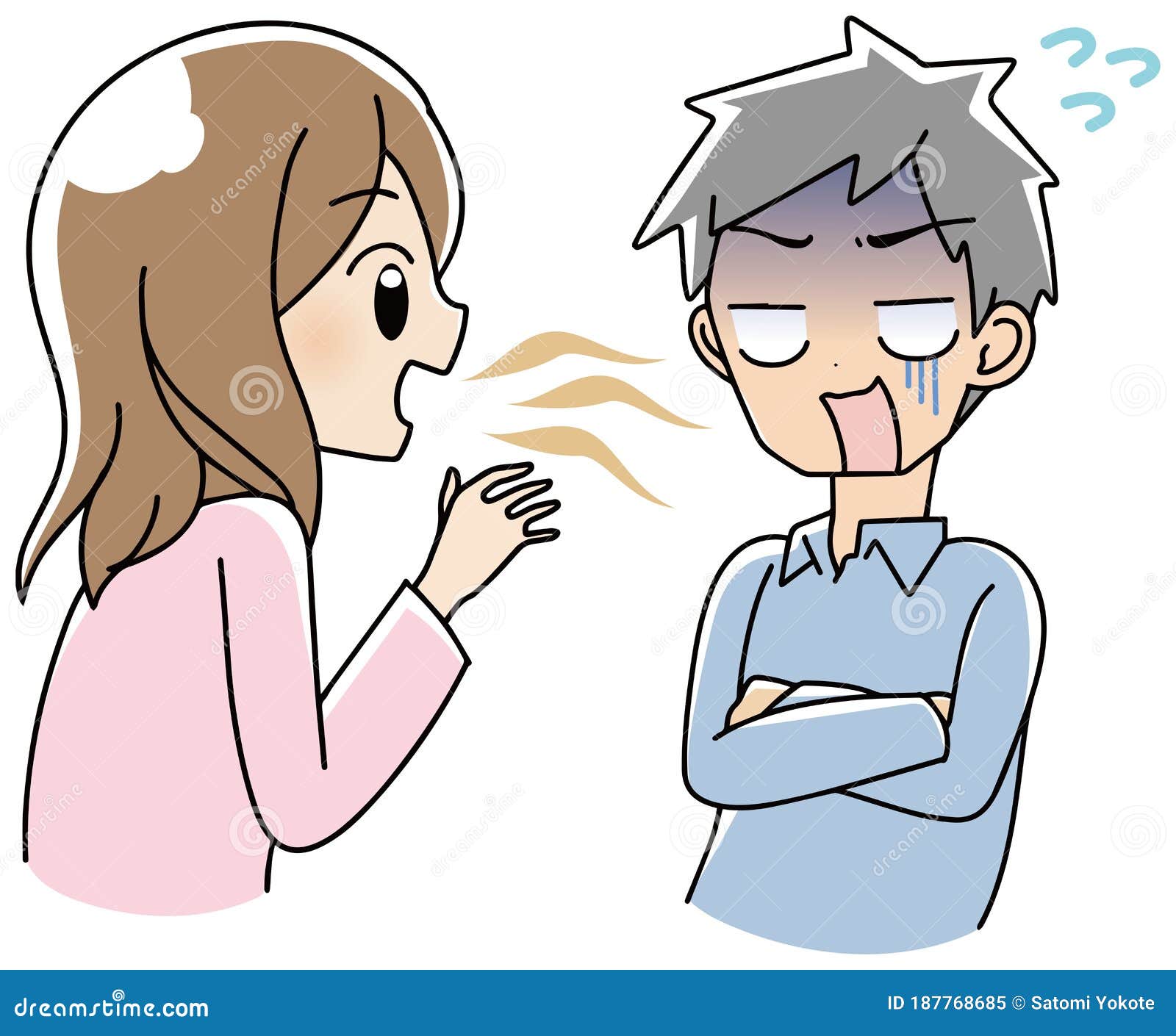 Bad breath woman stock vector. Illustration of odor - 187768685