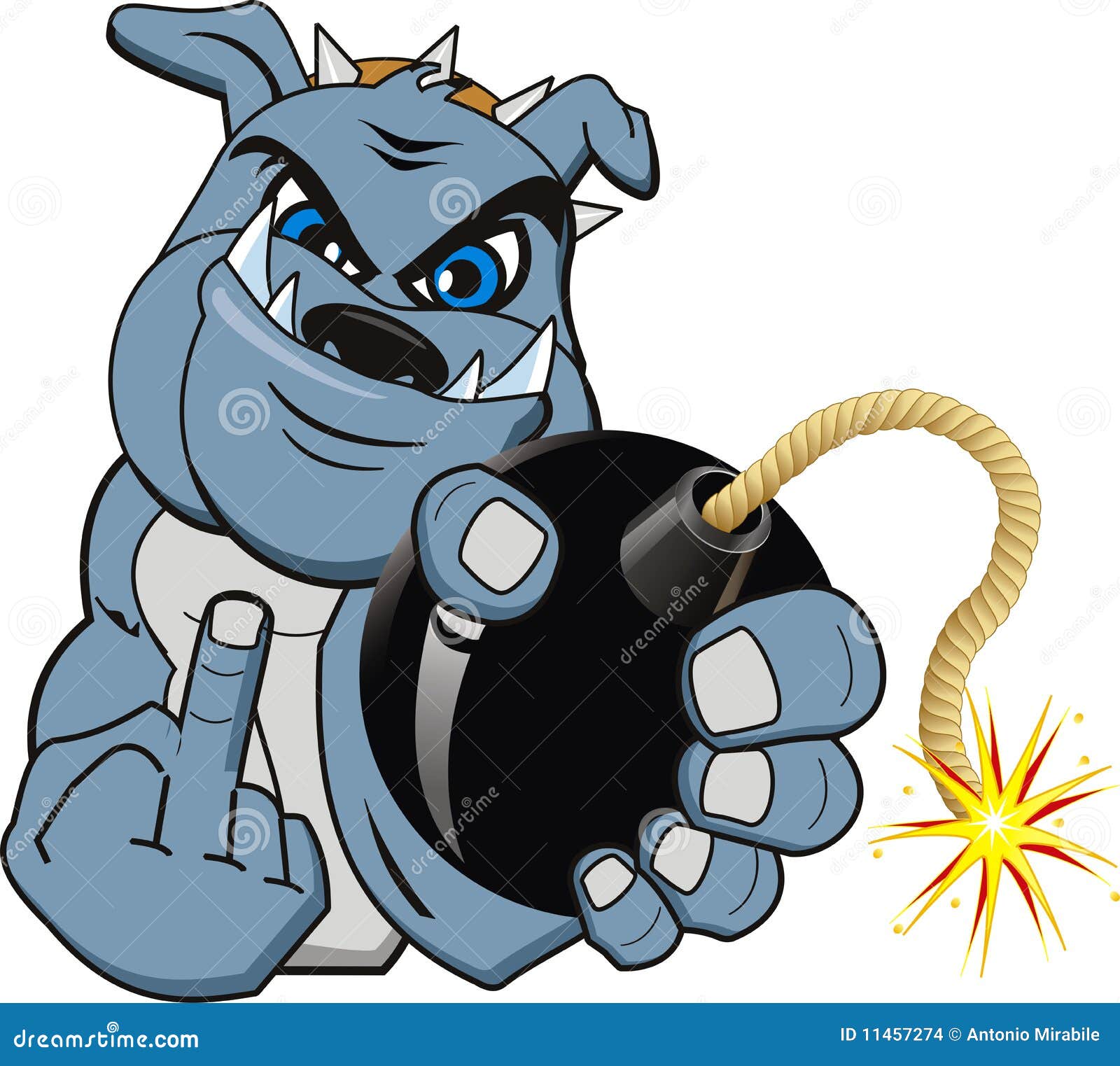 Bad bulldog stock vector. Illustration of bang, bomb - 11457274