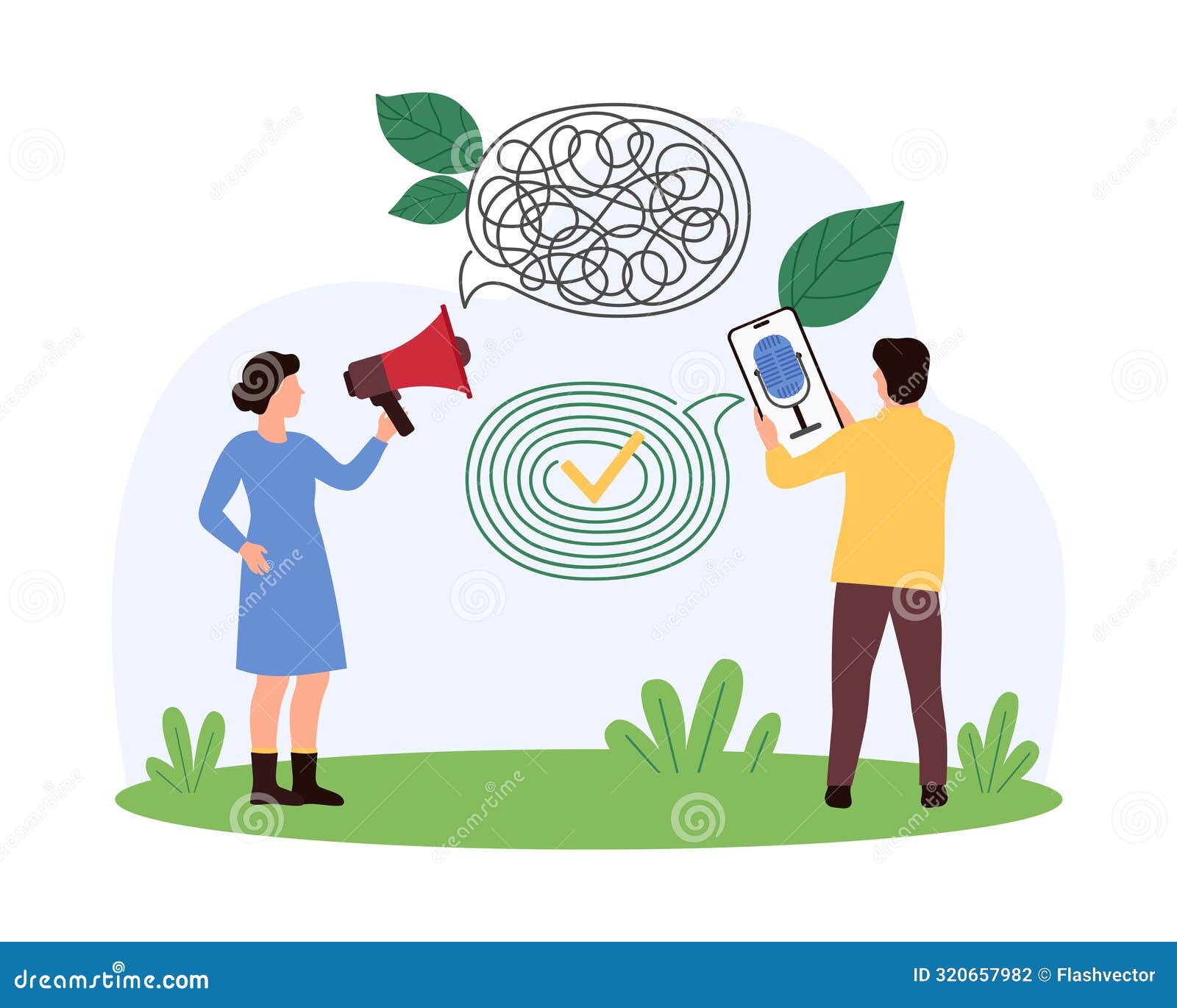 Miscommunication, Tin Can Communication Concept Cartoon Vector ...