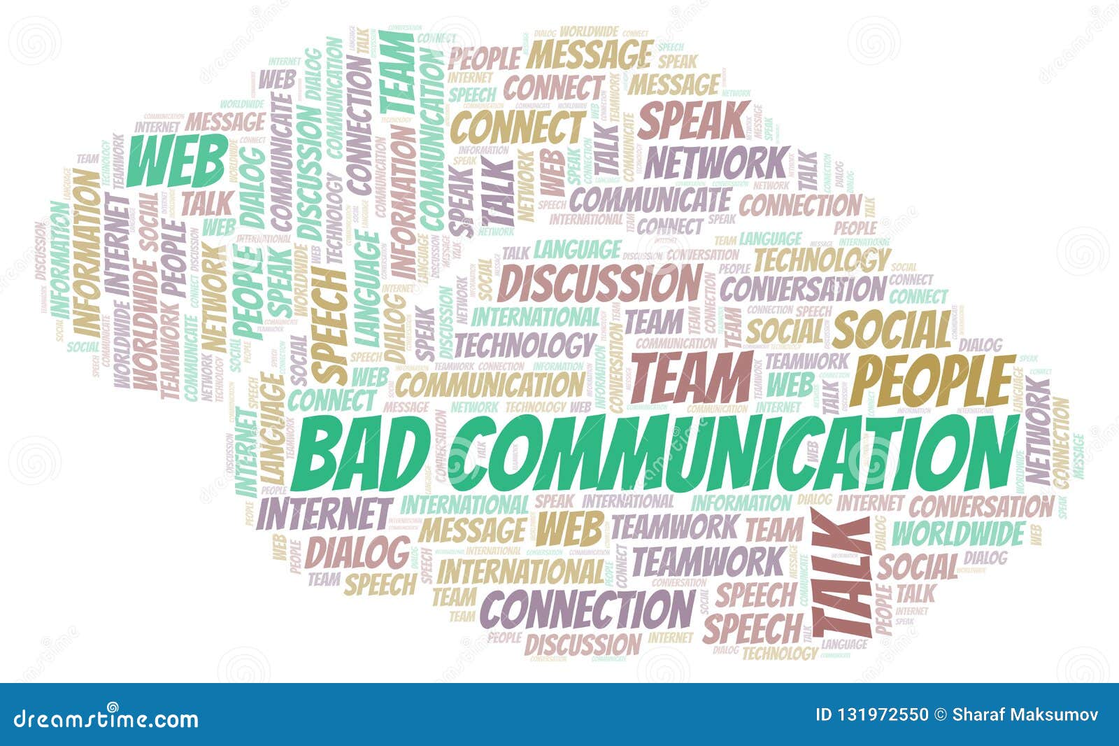 Bad Communication Word Cloud Stock Illustration - Illustration of ...