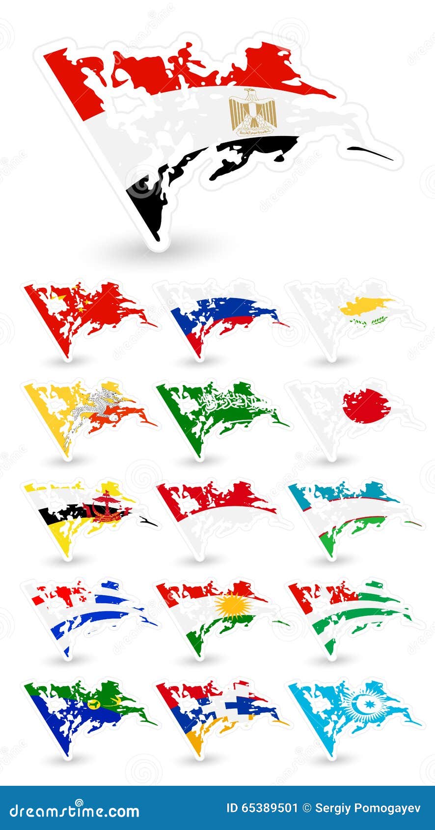 Bad Condition Flags of Asia 4 Stock Vector - Illustration of broken ...