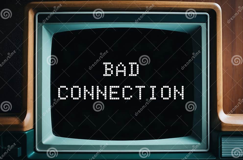 BAD CONNECTION Word Text on Tv Screen Stock Illustration - Illustration ...