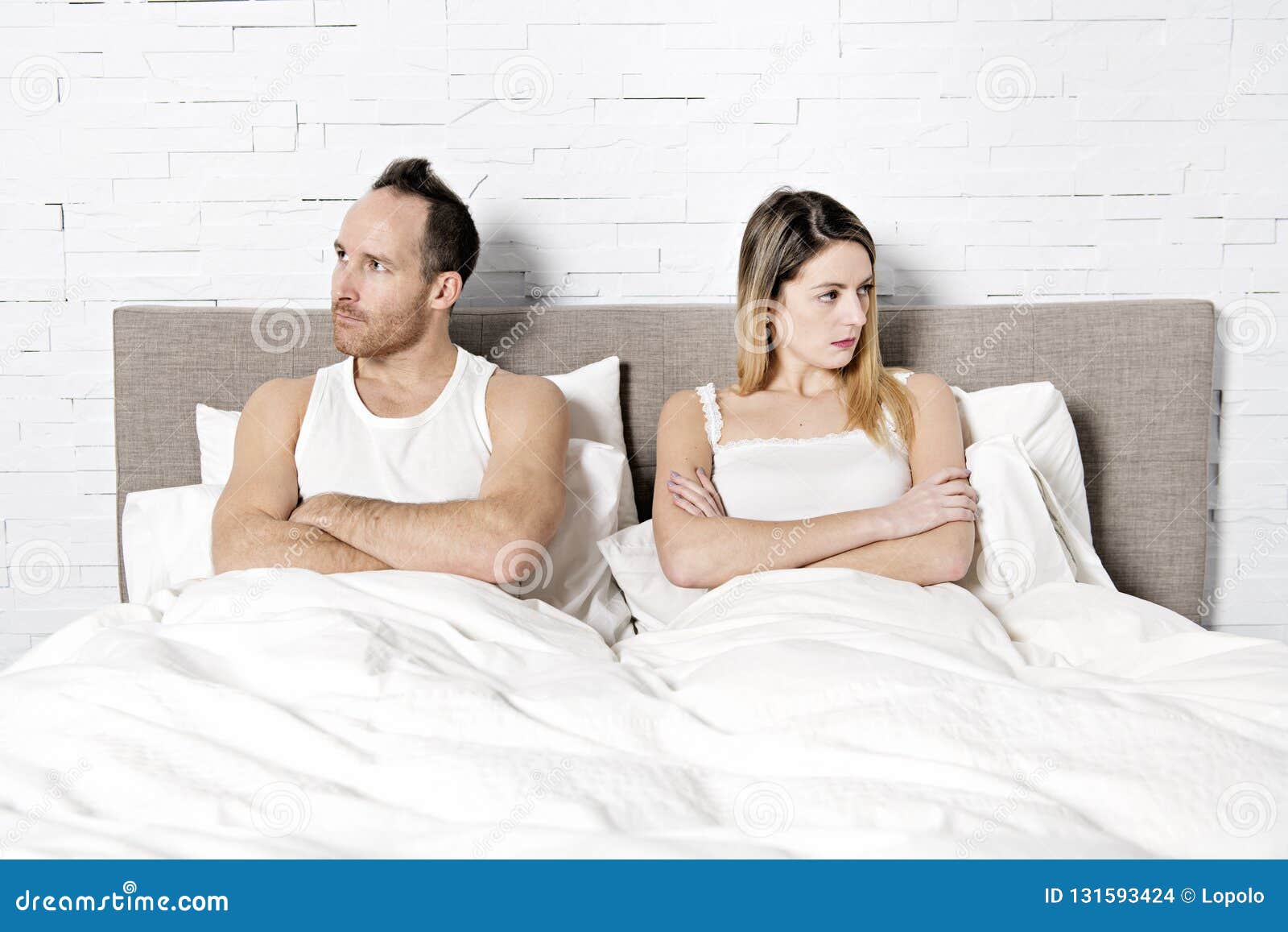 Bad Couple Conflict on Bed. Couple Mistake Stock Photo - Image of ...