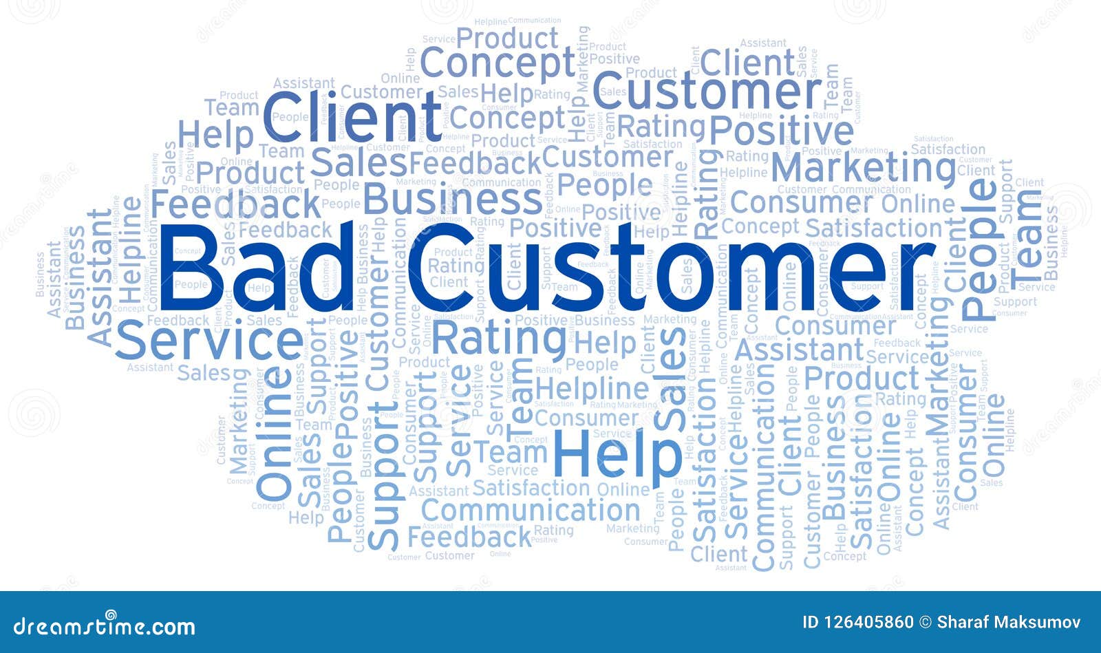 Bad Customer word cloud. stock illustration. Illustration of help ...