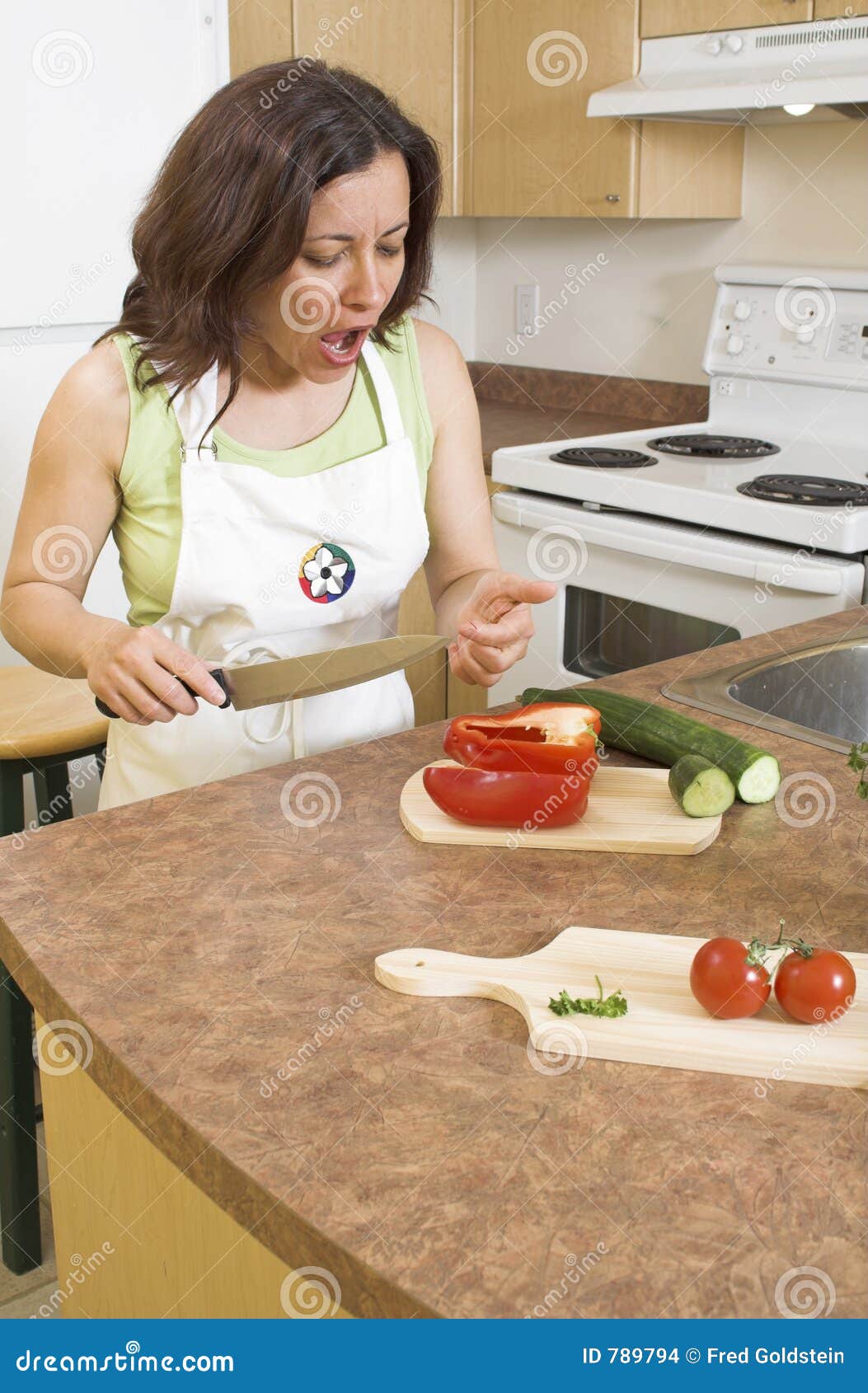 Bad cut stock photo. Image of female, blood, prepare, brown - 789794