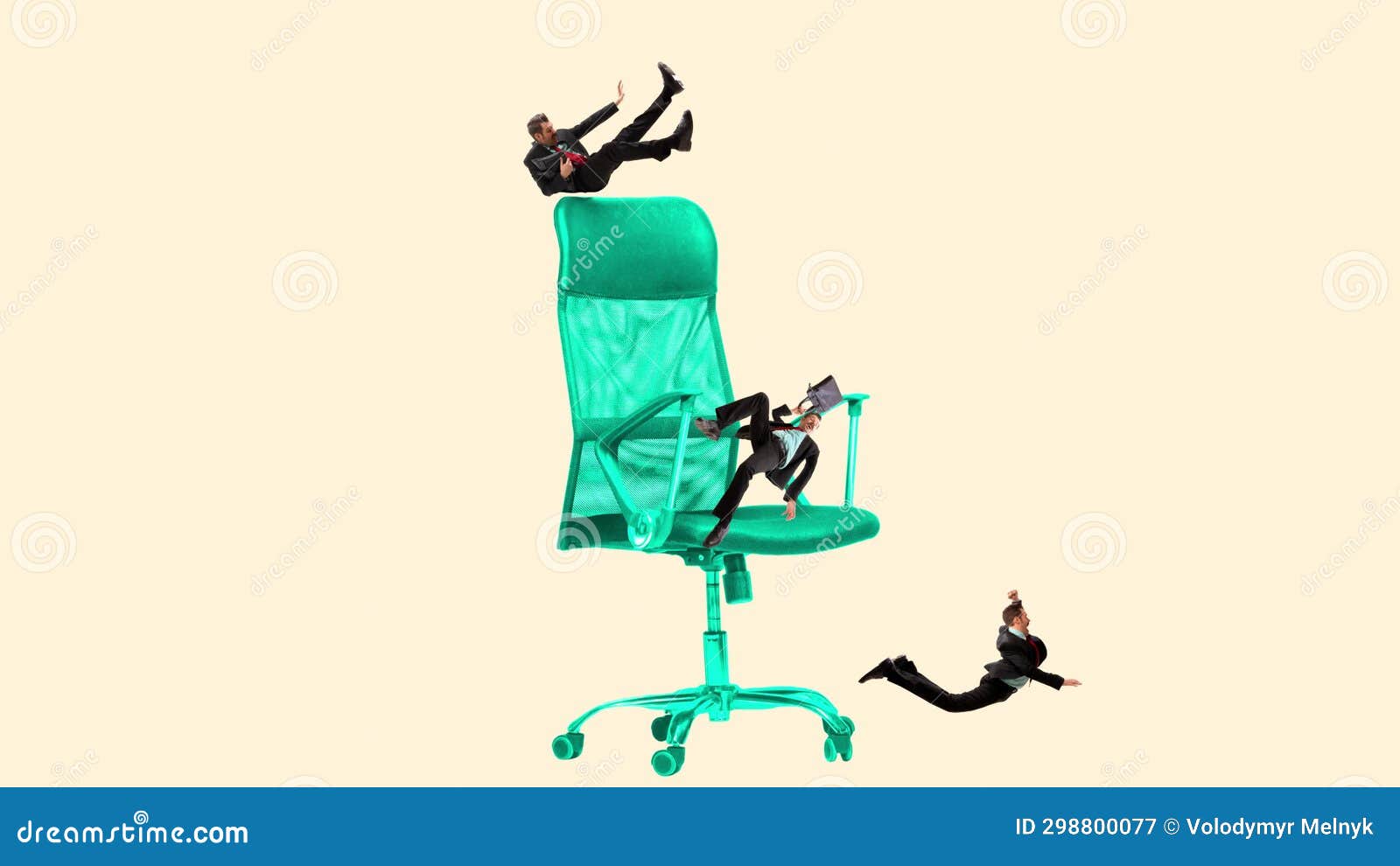 Bad Day. Businessman Falling Down the Chai, Having Problems at Work ...